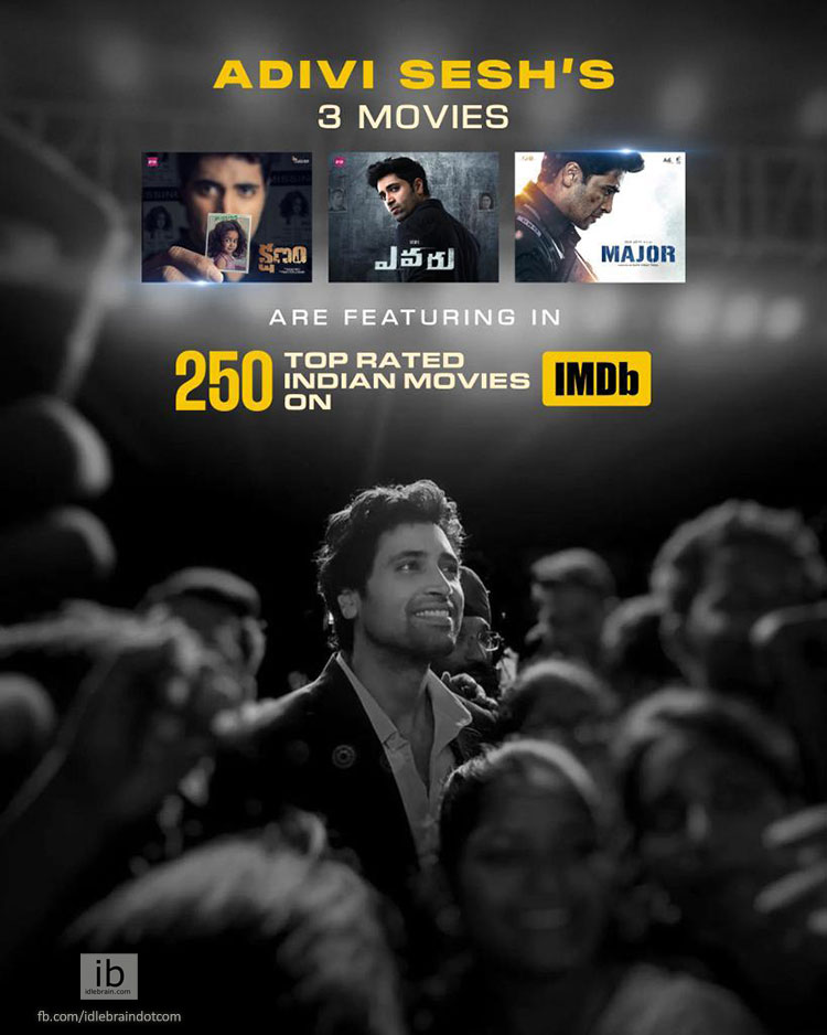 Adivi Sesh Has 3 In Top 250 Indian Movies List - idlebrain.com
