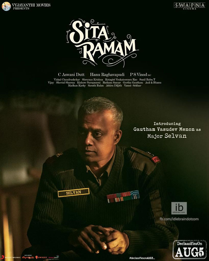 Introducing Gautham Vasudev Menon As Major Selvan In Sita Ramam ...