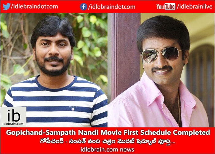 Gopichand-Sampath Nandi New Movie First Schedule Completed - idlebrain.com news