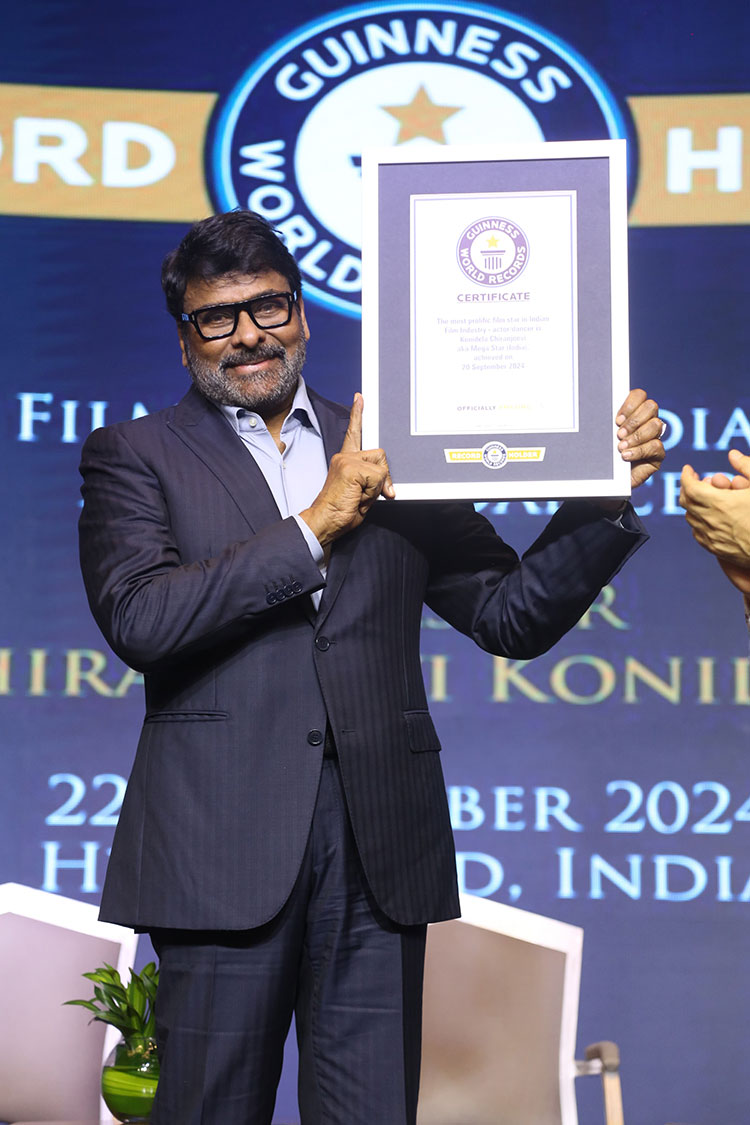 Padma Vibhushan Chiranjeevi Honored with Guinness World Record for ...