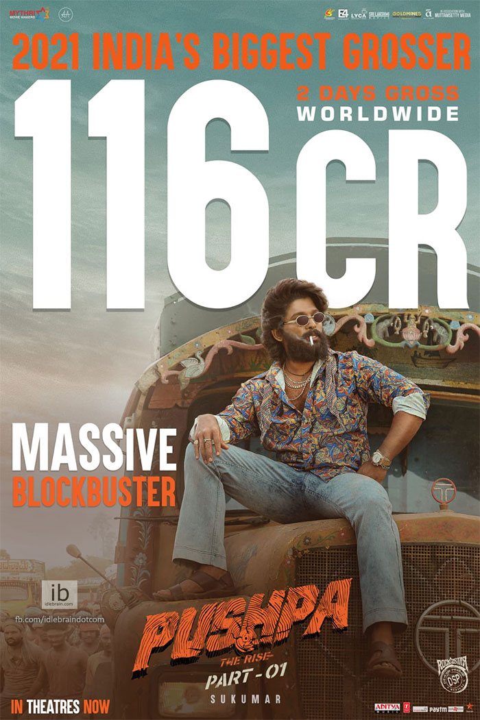 Pushpa The Rise creates collection Tsunami with 116 crores gross in 2 days - idlebrain.com news