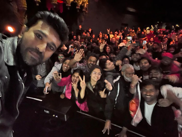 RRR gets a standing ovation; Ram Charan delighted - idlebrain.com
