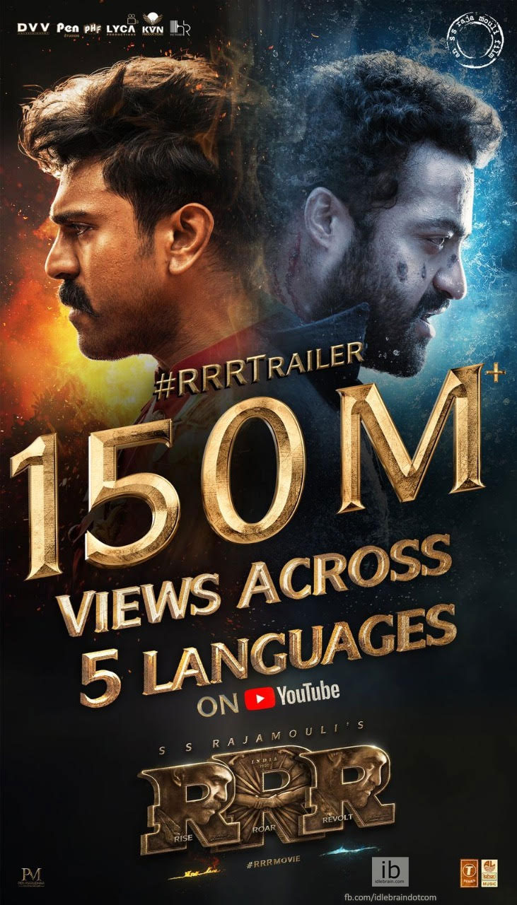 150M views for RRR trailer - idlebrain.com