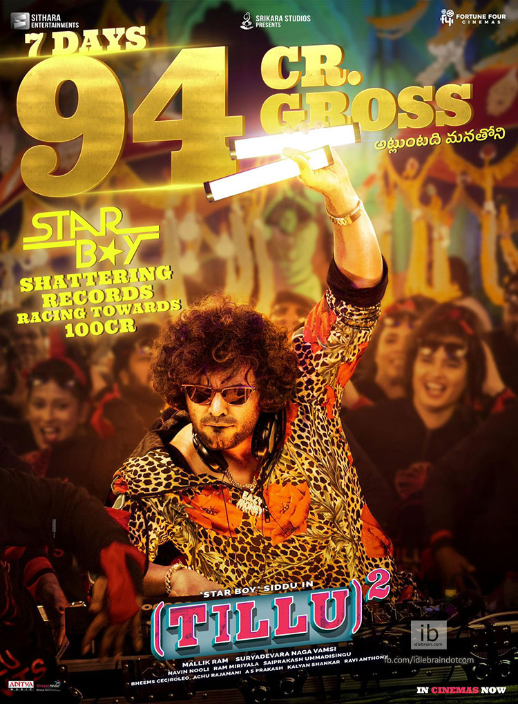 Tillu Square grosses Rs 94 crore in the first week - idlebrain.com