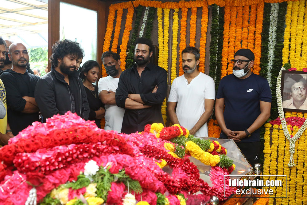 Telugu film celebrities pay homage to Krishnam Raju garu - Telugu cinema